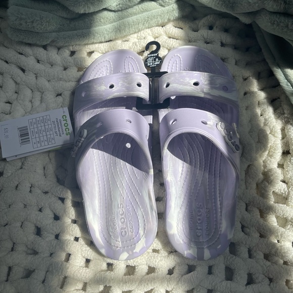 CROCS | Shoes | Crocs Lavender Marble Two Strap Sandals | Poshmark